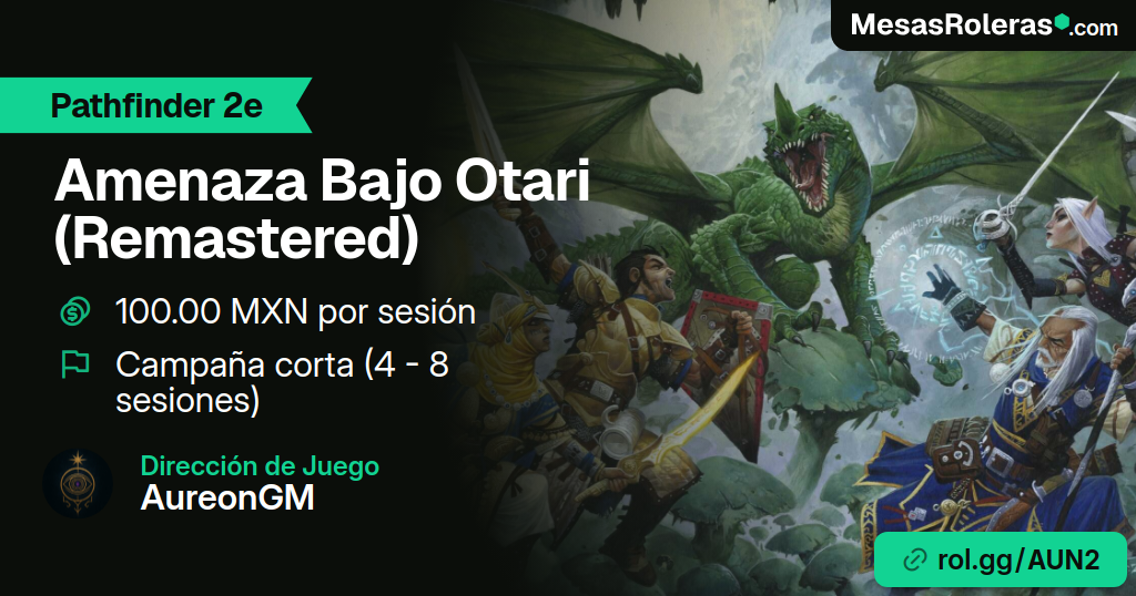 Juega Pathfinder 2e - Amenaza Bajo Otari (Remastered) | Dirección ...
